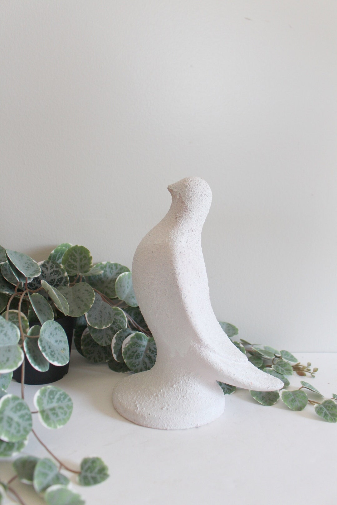 Vintage Ceramic Dove Figurine | White Dove Bird Textured Simple Sweet ...