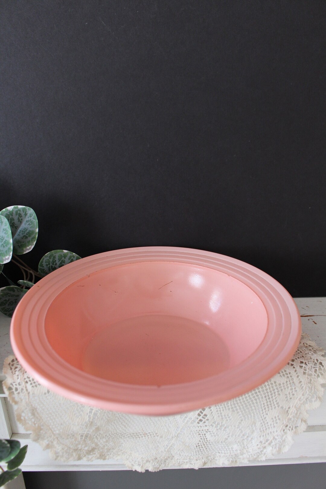 Vintage Pink Serving Bowl | Round Retro Mid Century Cereal Bowl ...