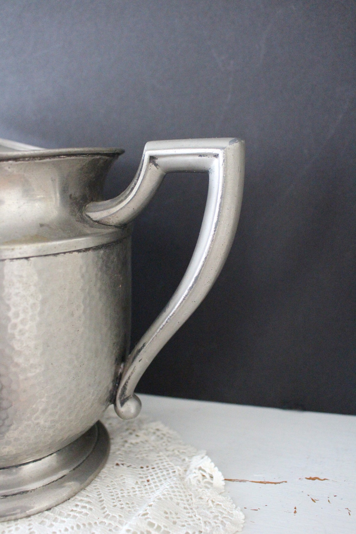 Vintage Silver Plated Pitcher Hammered Silver Metal Drinking | Etsy
