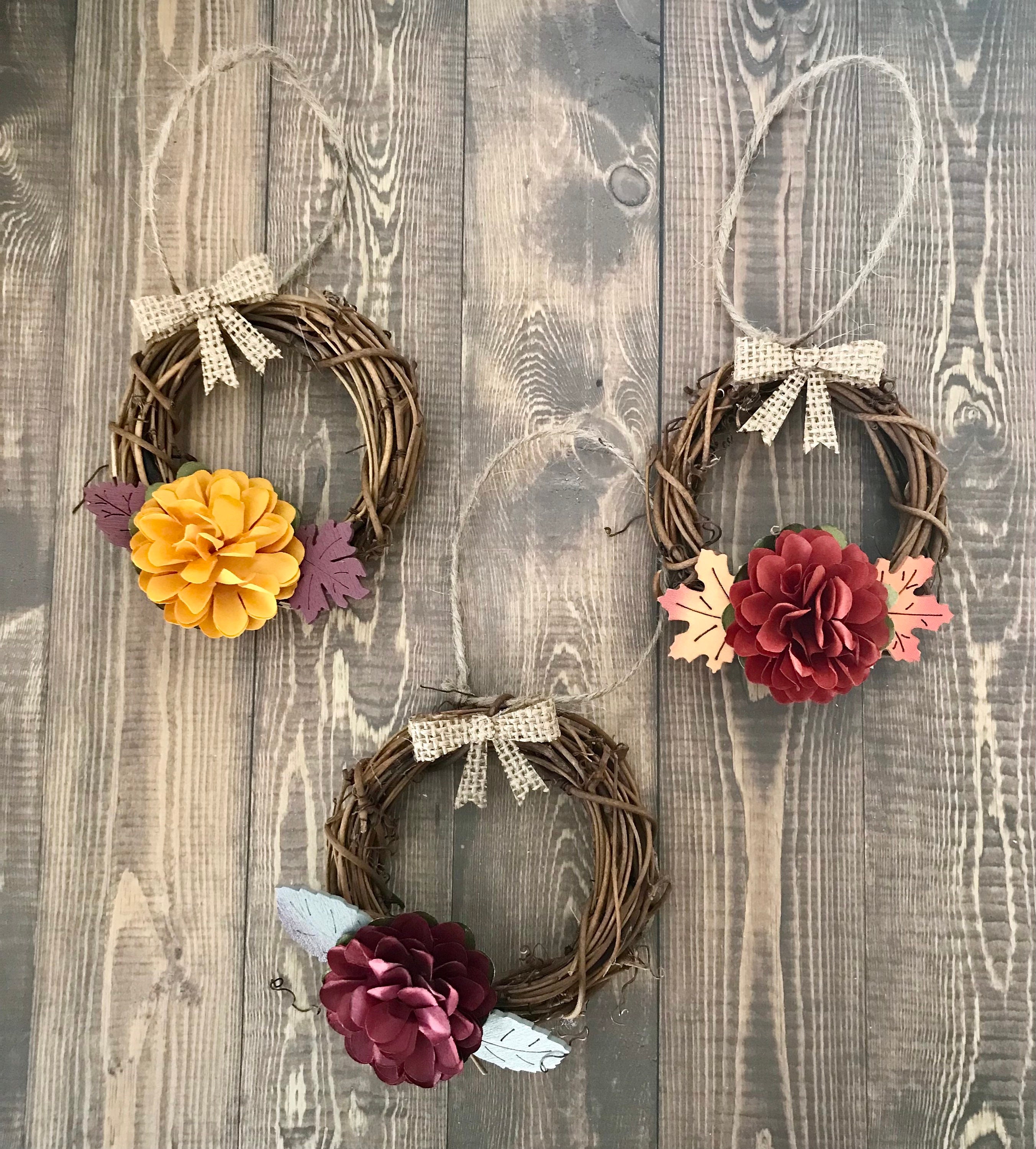 Mini Fall Wreath Set Mini Fall Wreath Ornament Set Fall - Etsy