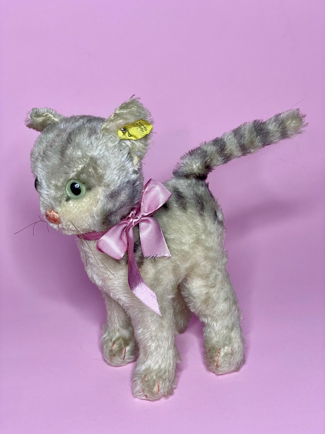 Larger Version, Standing Cat Steiff Lizzy With Upright Tail, 50s / 60s ...