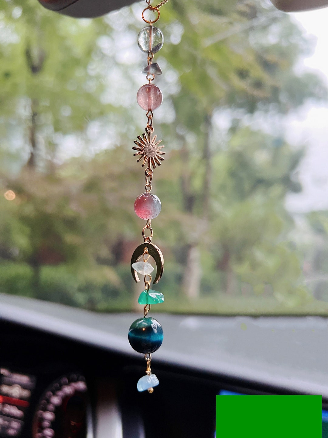 Kawaii Car Charm Crystal Sun Rear View Mirror Car Charms - Etsy