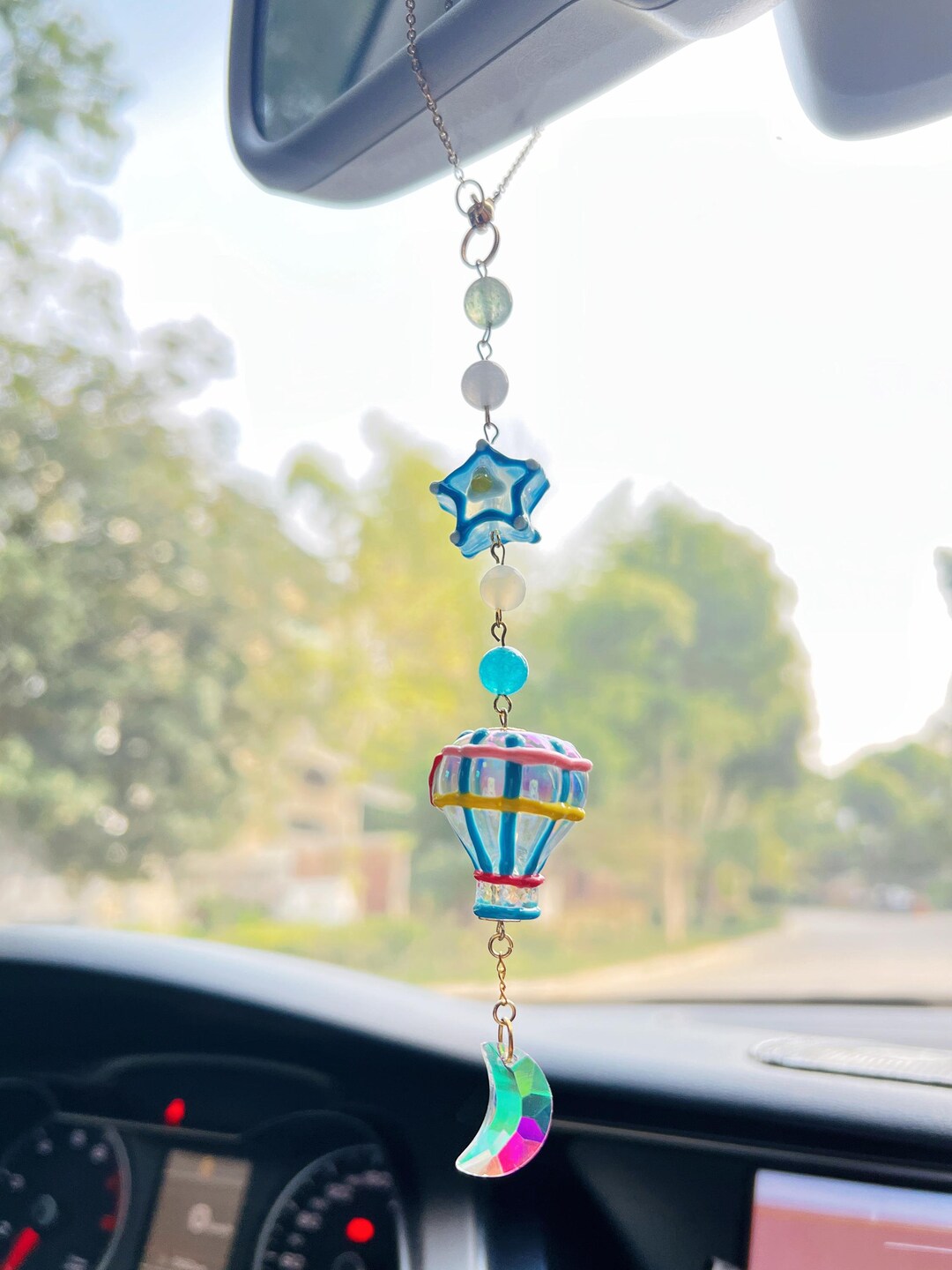 Kawaii Car Charm Star Moon Crystal Rear View Mirror Car Charms - Etsy