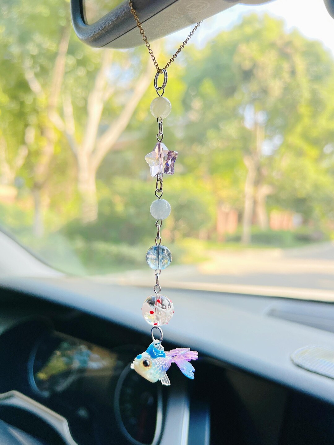 Crystal Car Charm - Crystal Fish Rear View Mirror Car Charms - Etsy