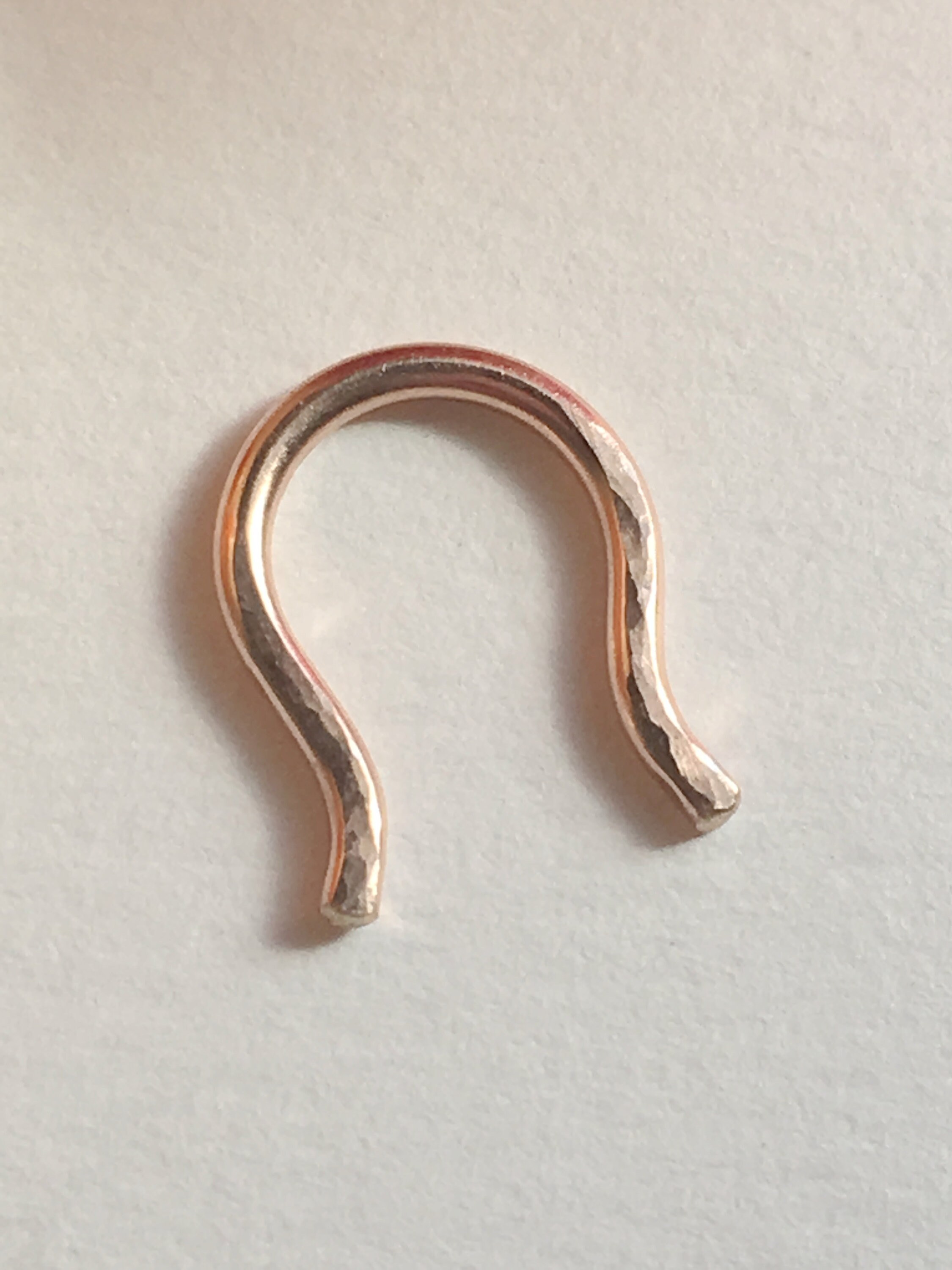 Hammered Septum Retainer. Rose Gold Septum Ring. - Etsy