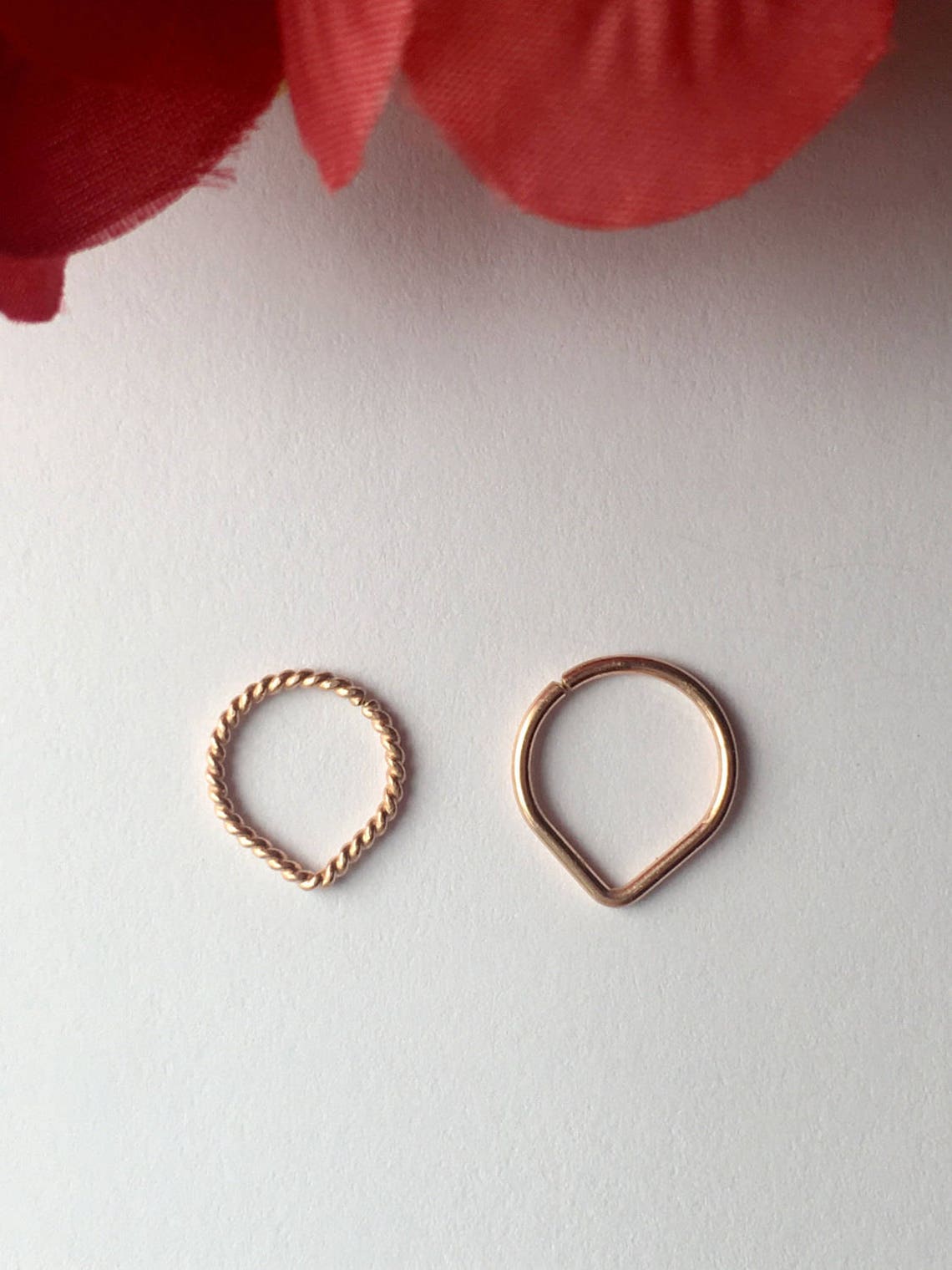 Septum Ring. Triangle Septum Ring Rose Gold Septum Ring. | Etsy