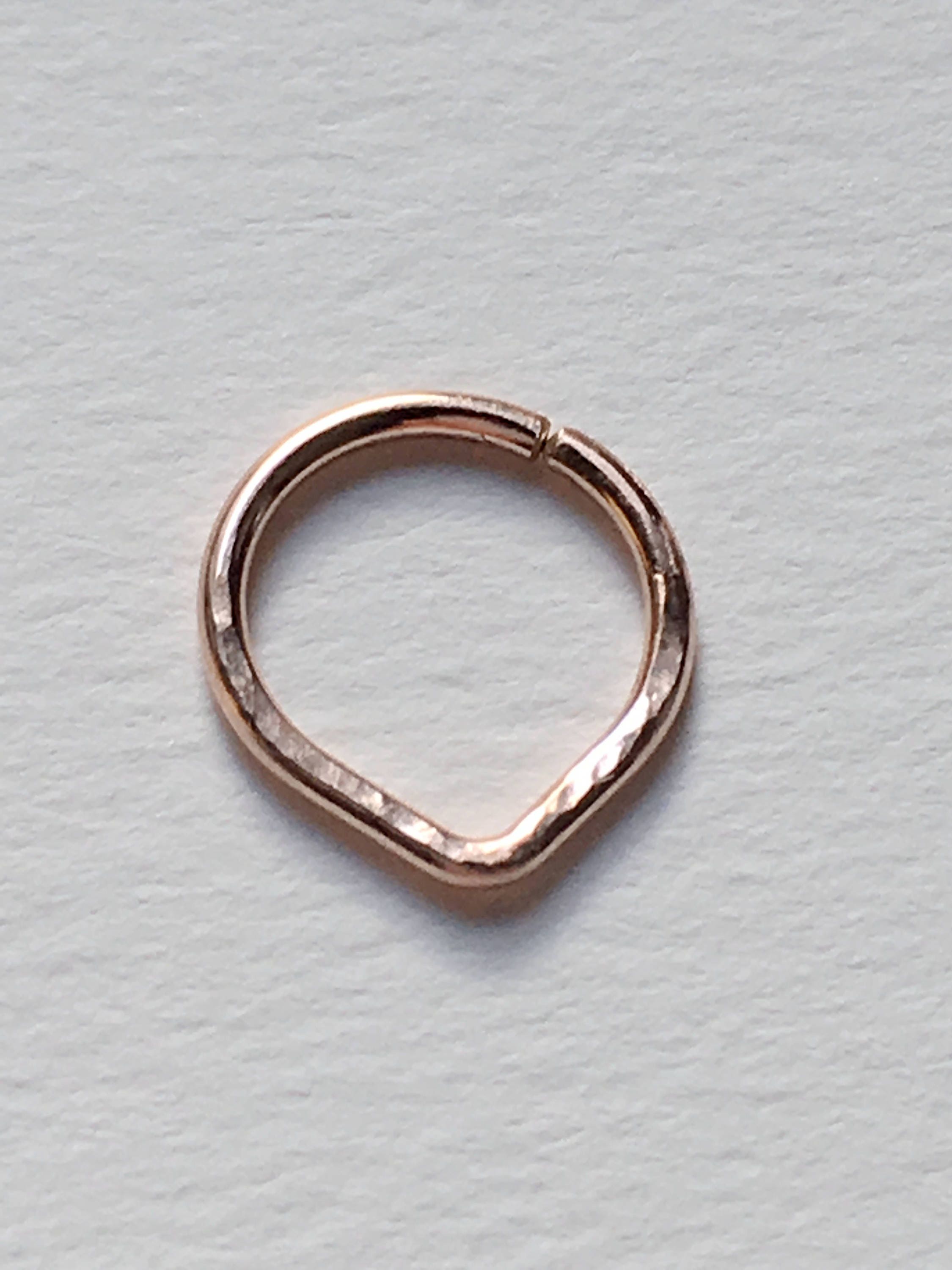 Hammered Triangle Septum Ring Rose Gold Filled Septum Ring. - Etsy