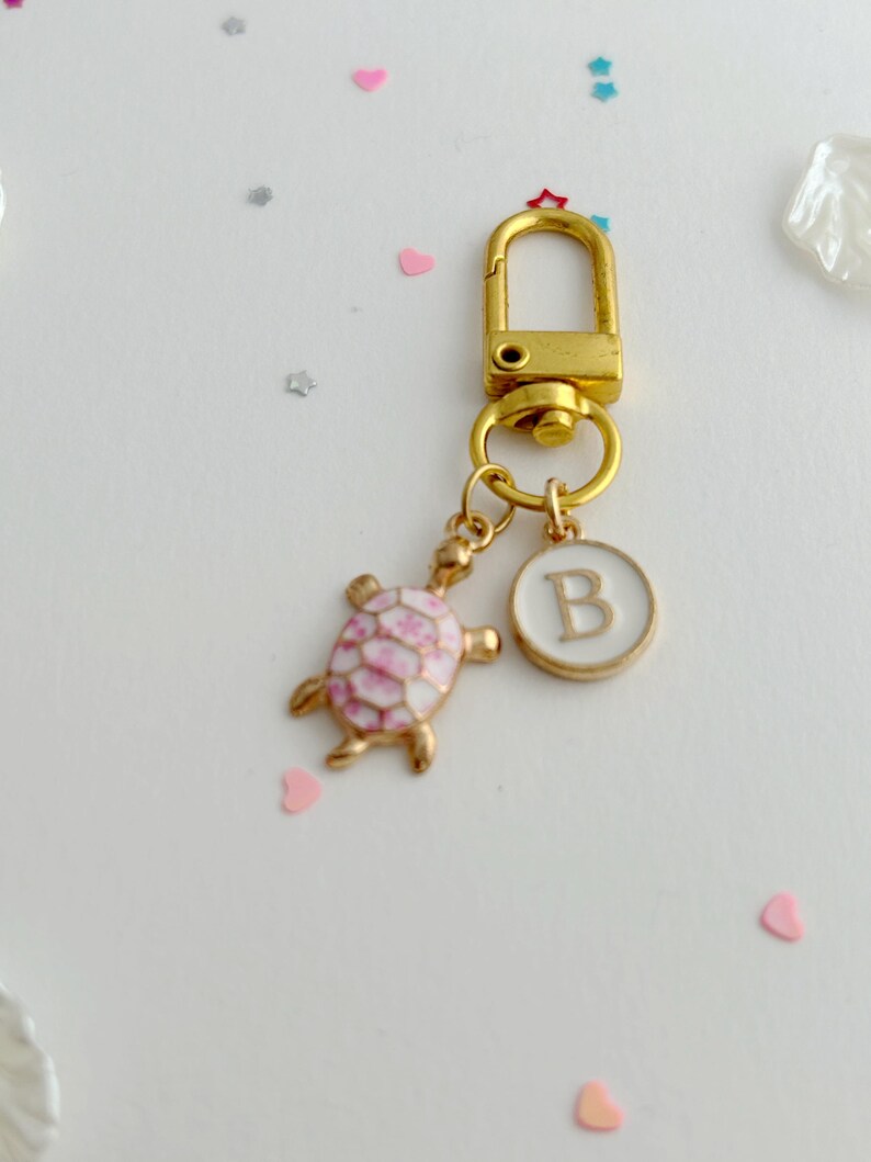 Travel Turtle Keychain - Bag Charm - Purse Charms - Initial Charm - Etsy