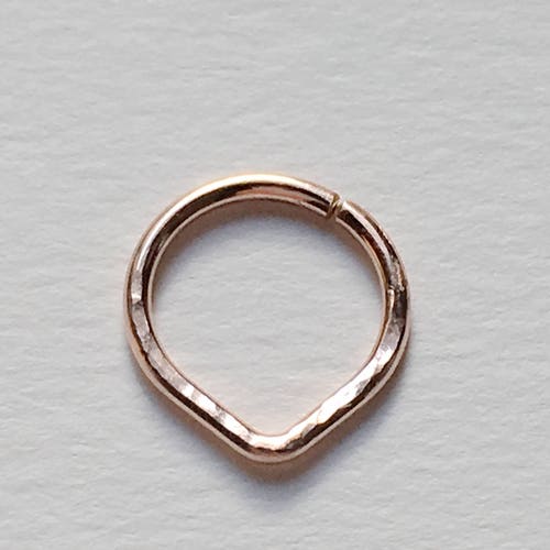 Hammered Triangle Septum Ring Rose Gold Filled Septum Ring. - Etsy