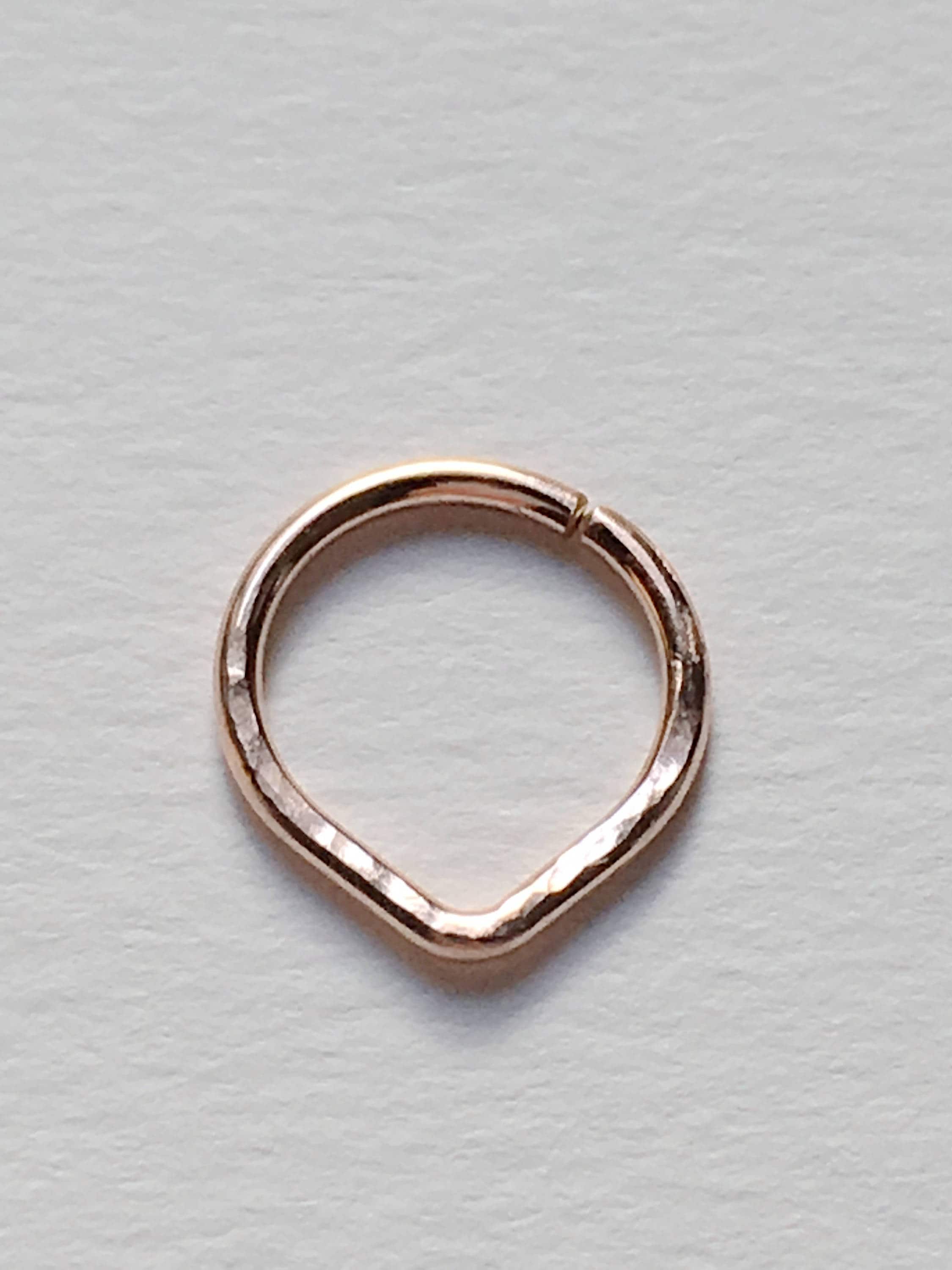 Hammered Triangle Septum Ring Rose Gold Filled Septum Ring. - Etsy