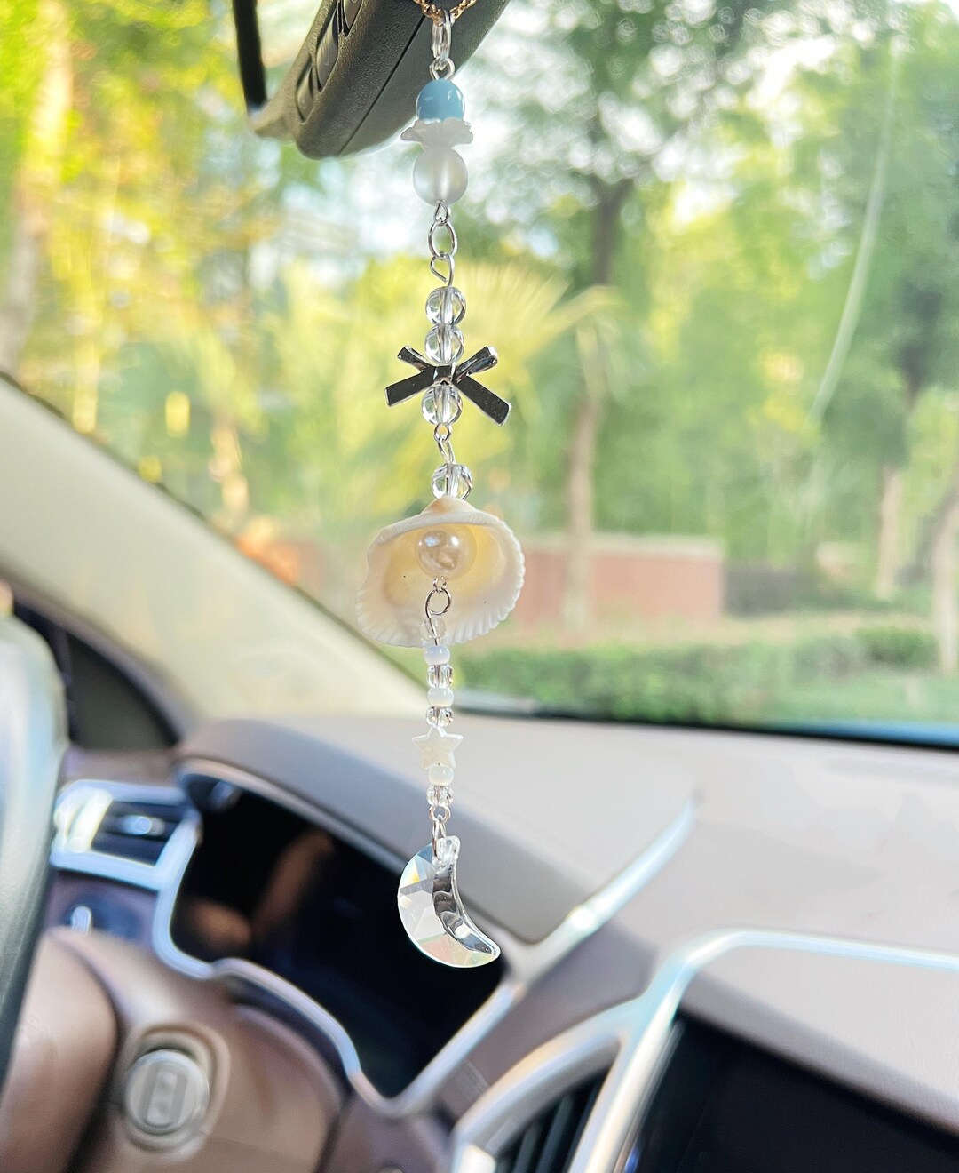 Kawaii Car Charm Crystal Shell Rear View Mirror Car Charms 1 - Etsy