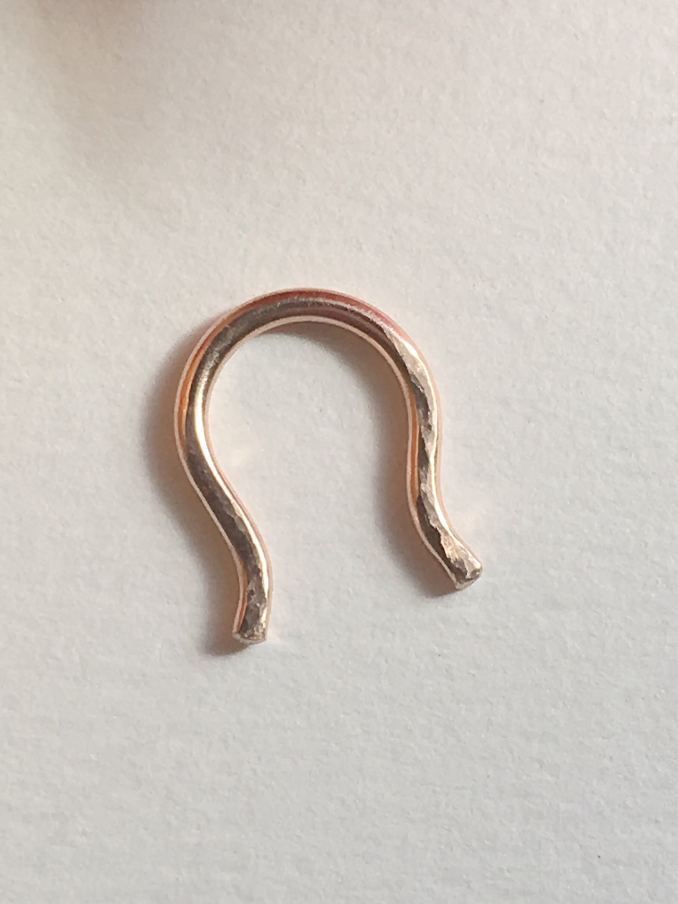 Hammered Septum Retainer. Rose Gold Septum Ring. - Etsy
