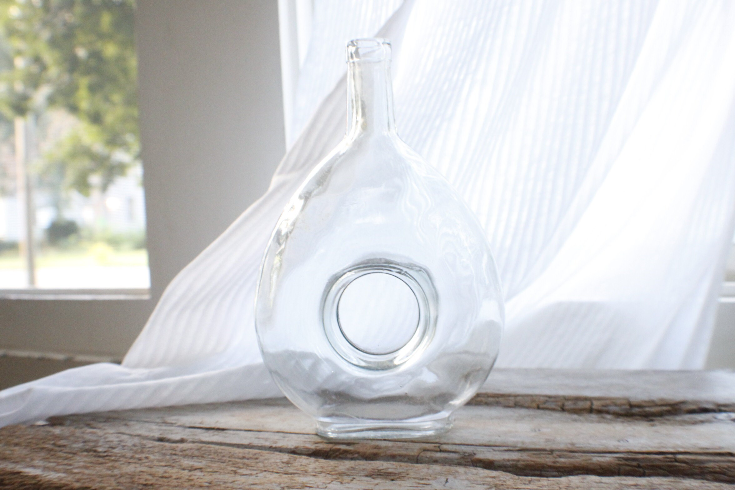 Unique circular alchemy bottle Large vintage glass bottle | Etsy