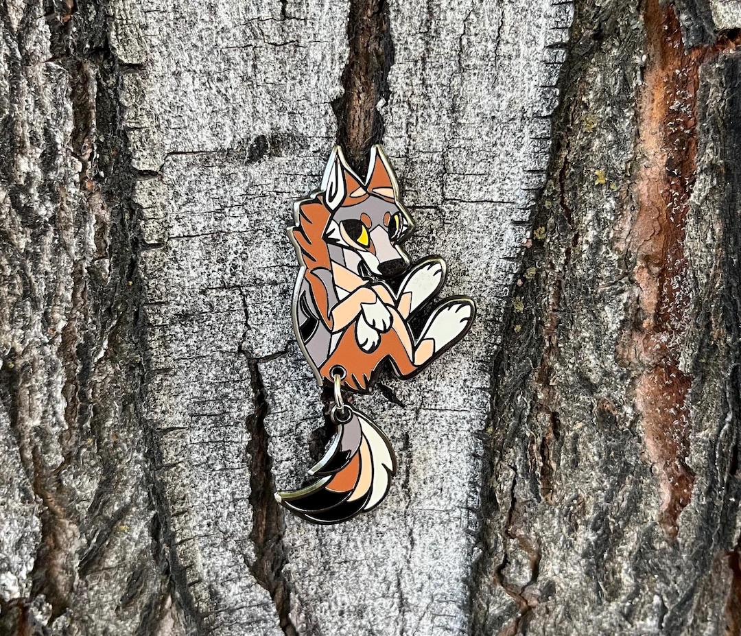 Coyote With Hanging Tail Hard Enamel Pin - Etsy