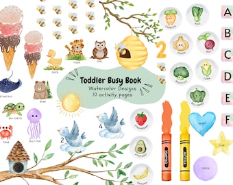 Busy Book Printable Toddler Activities Montessori Homeschool Resources ...