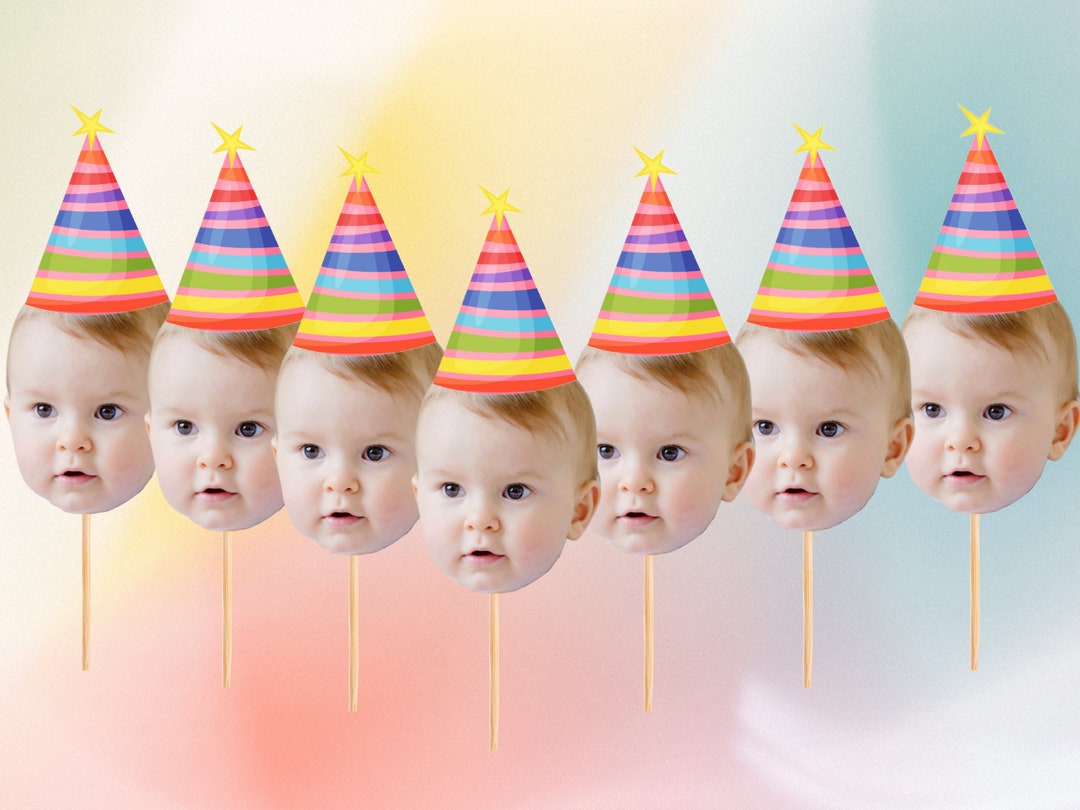 Face Cupcake Topper Custom Baby Face Cupcake Topper First - Etsy