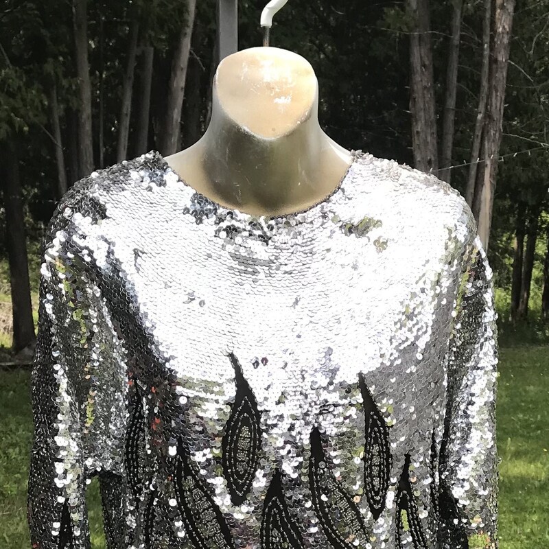 Silver Sequin Blouse - Etsy