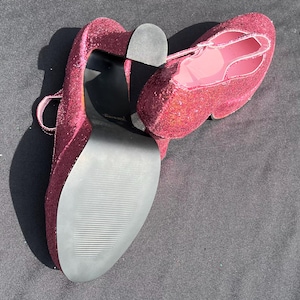Chunky Heel Sparkle Pink Mary Jane Shoes Size 12, Drag Shoes, Wizard of ...