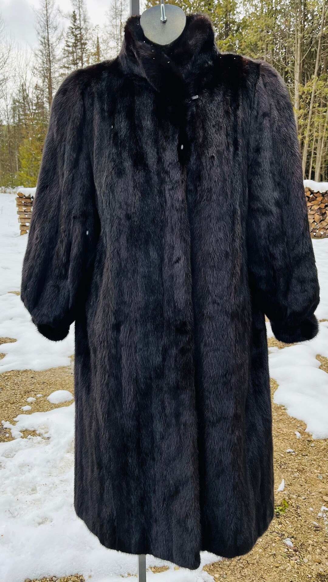 Vintage Luxury Saga Mink Dark Brown Mink Fur Three Quarter Cut Jacket ...