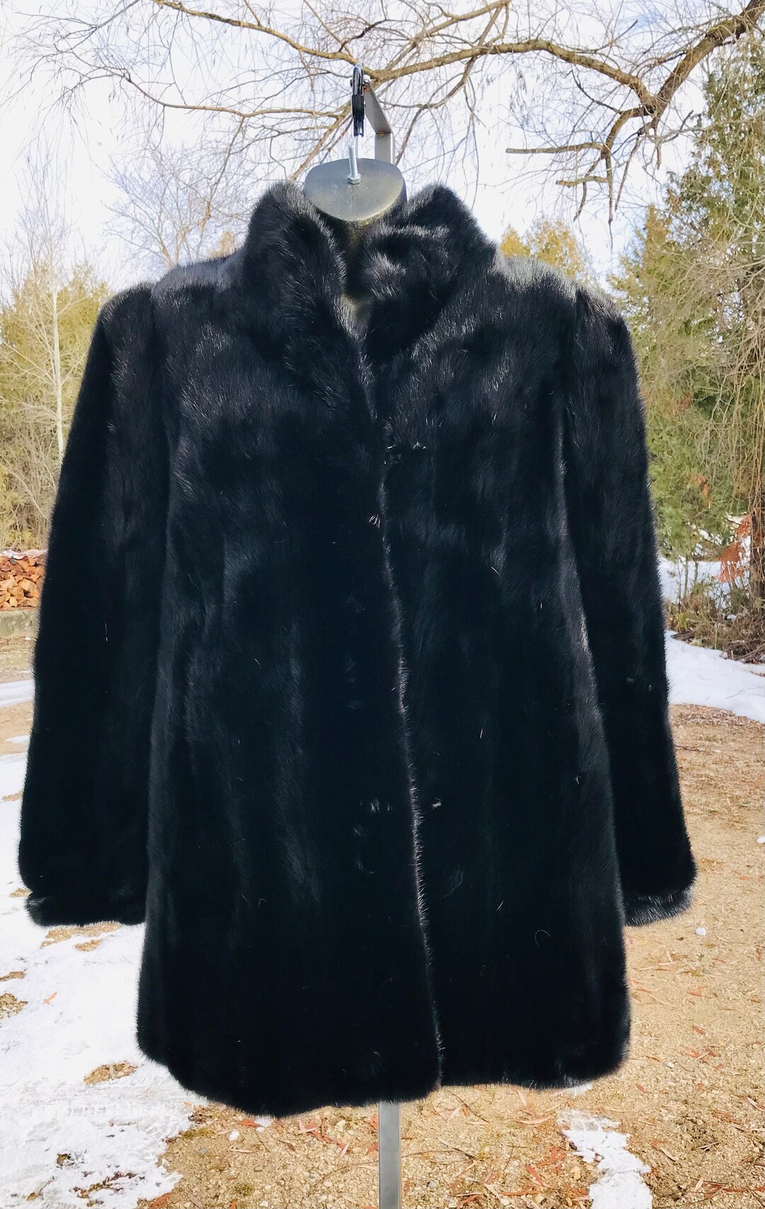 Vintage Black Mink Jacket, Fur Coat, Fur Jacket, Eco Fur, Used Fur ...