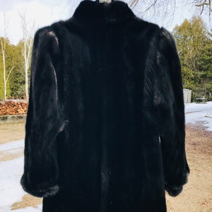 Vintage Black Mink Jacket, Fur Coat, Fur Jacket, Eco Fur, Used Fur ...