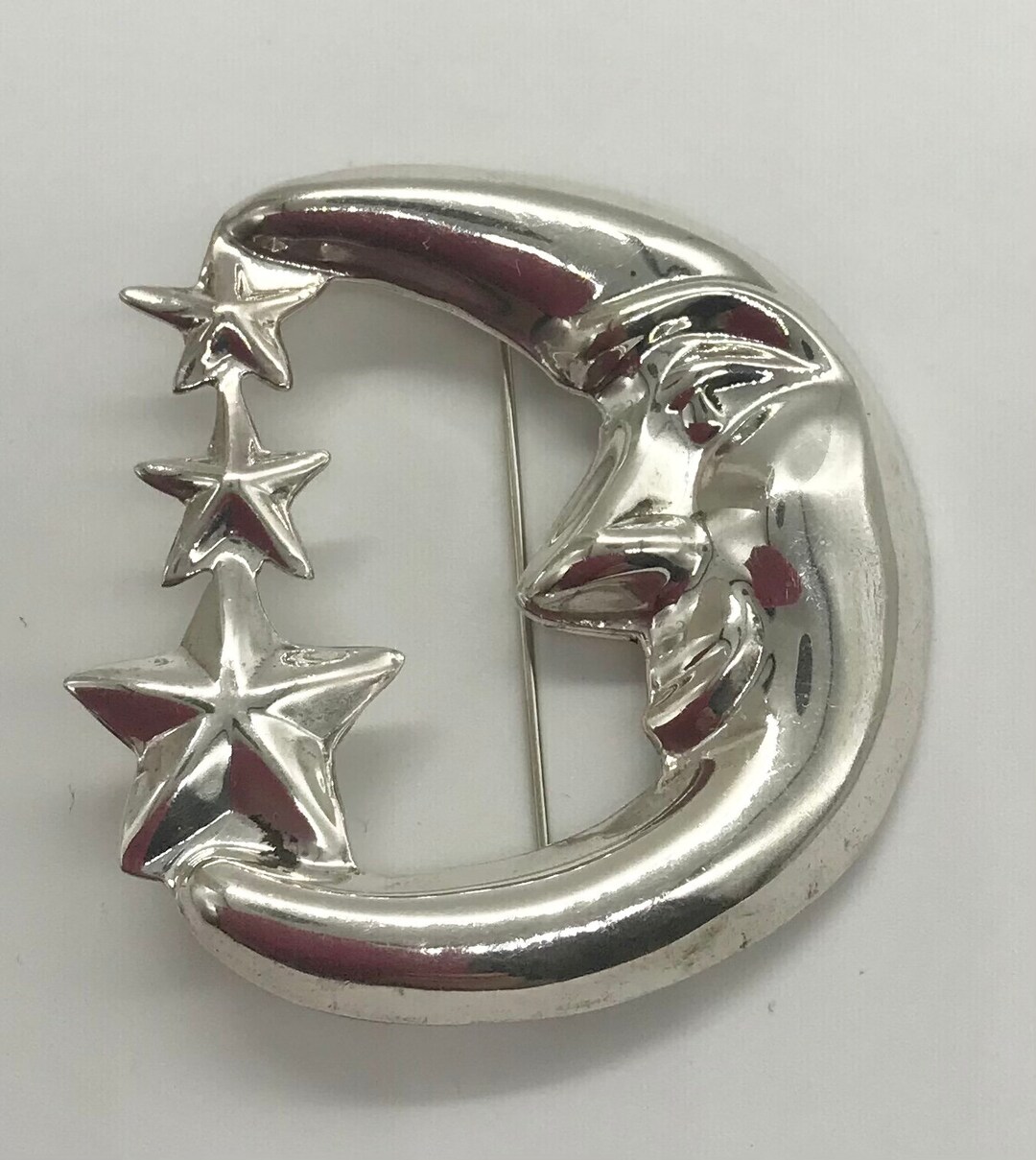 Vintage Moon and Stars Silver Brooch Pin, Vintage Jewelry, Vintage ...