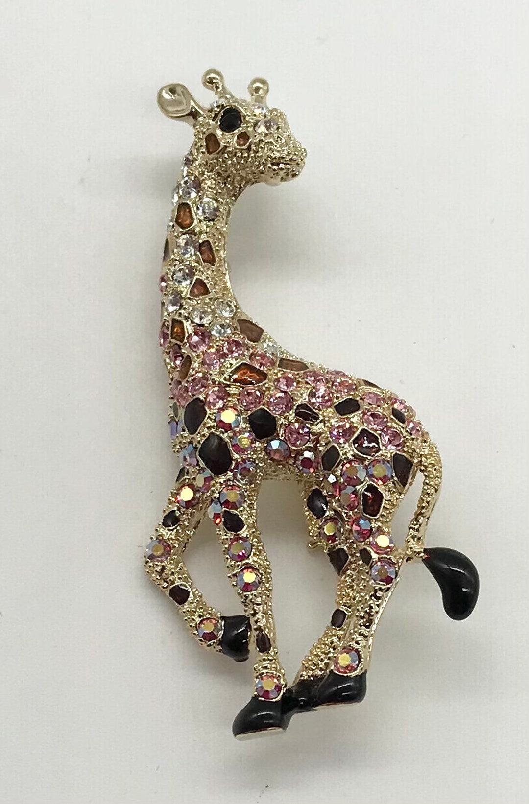 Giraffe Brooch Pin and Pendant, Costume Jewelry, Rhinestone Jewelry ...