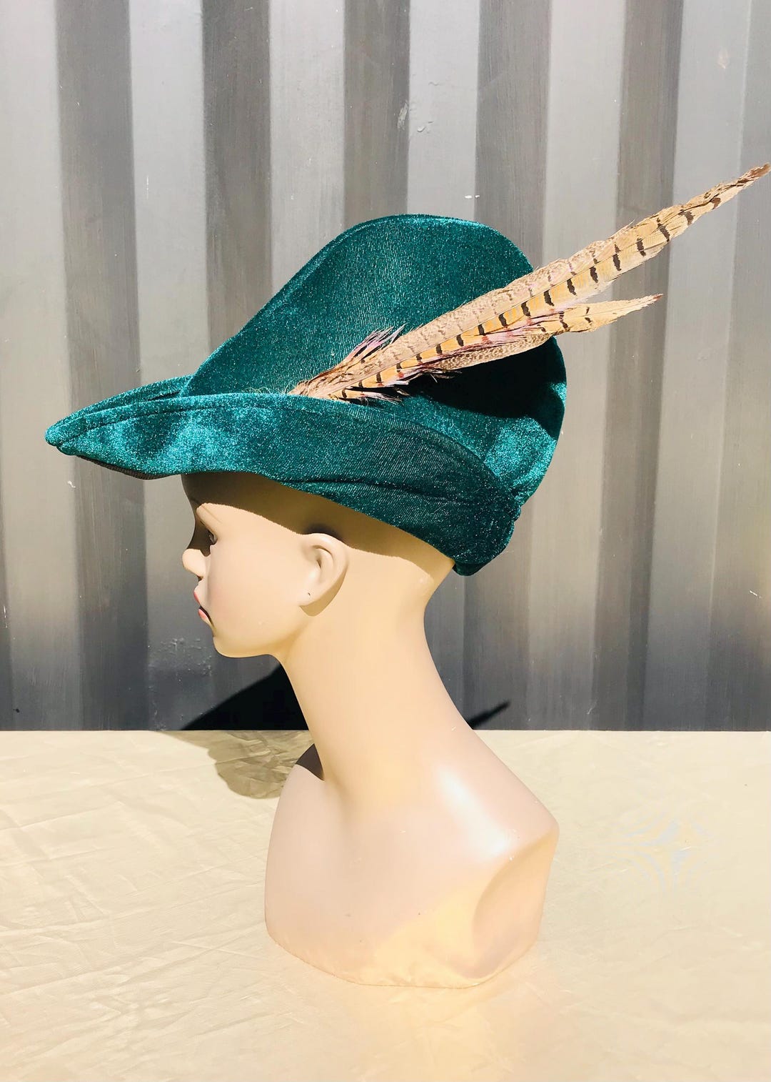 Fun Robin Hood Forest Green Adult Hat With Pheasant Feather, Medieval ...