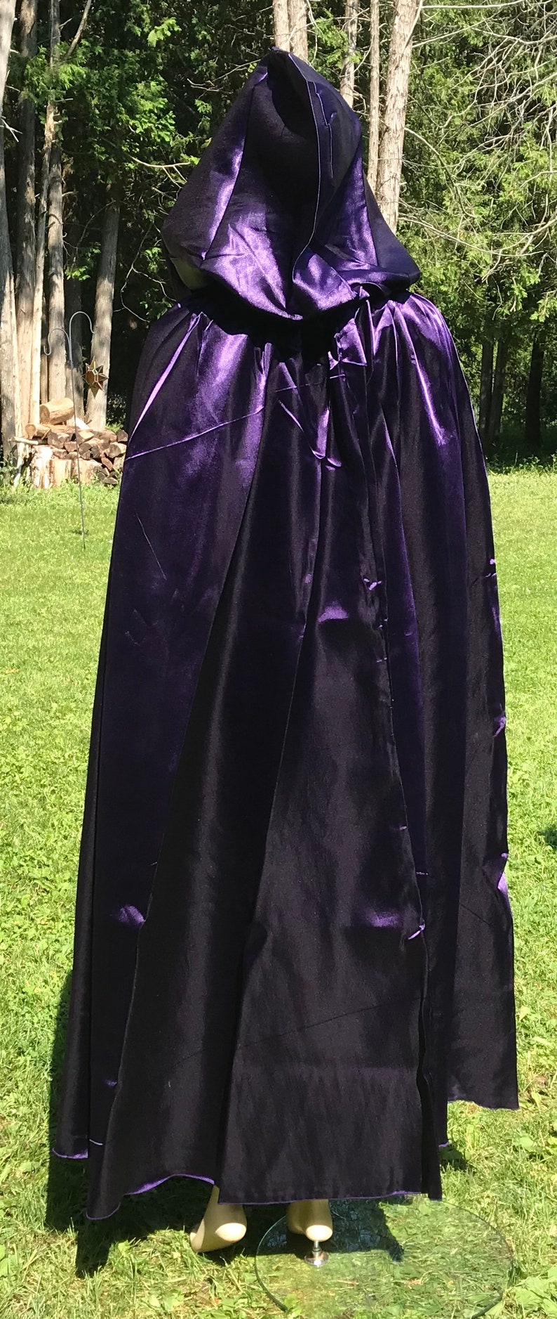 Quality Deluxe Satin Deep Purple Cape Cloak Etsy