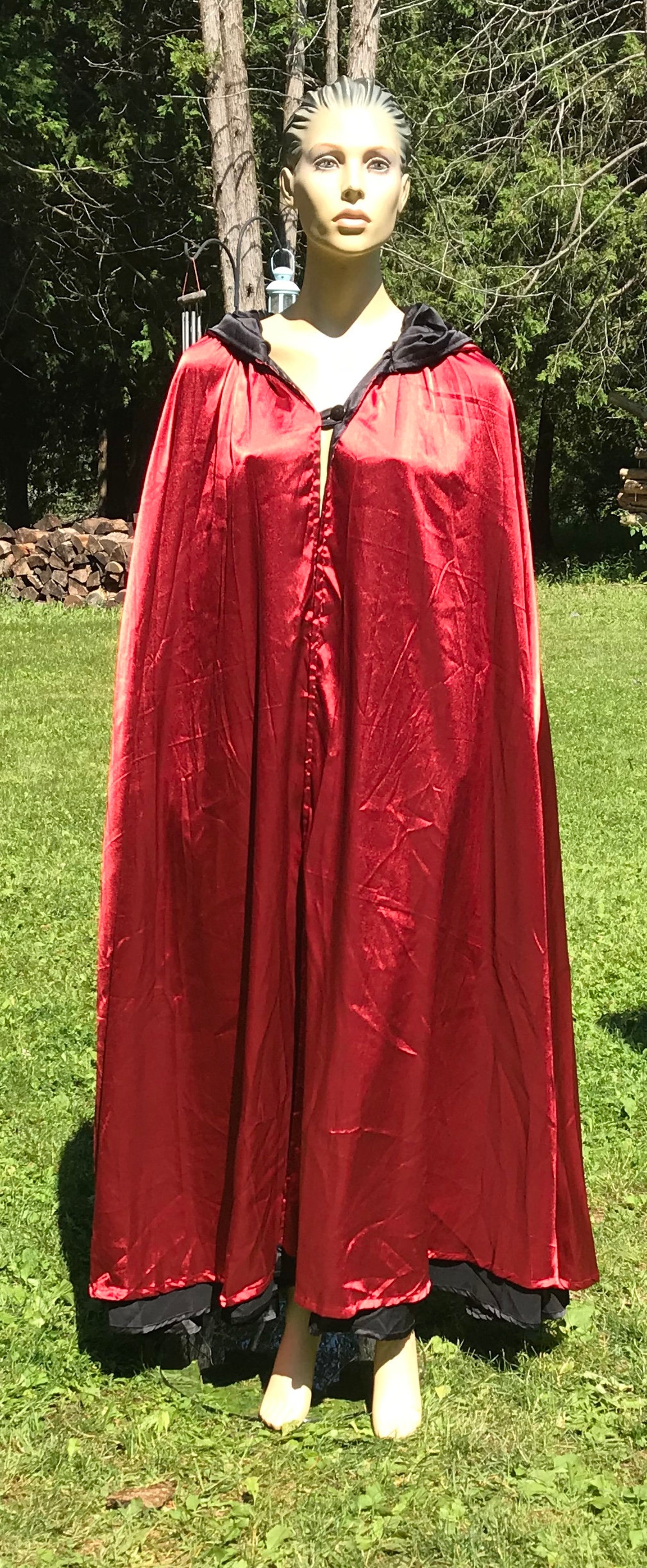 Quality Deluxe Black & Red Cape and Cloak | Etsy
