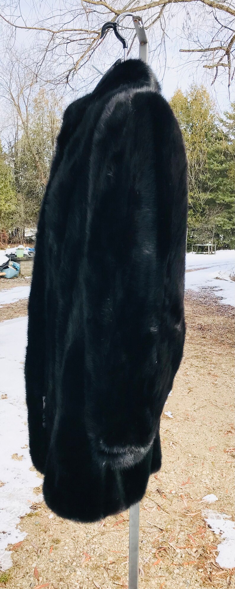 Vintage Black Mink Jacket, Fur Coat, Fur Jacket, Eco Fur, Used Fur ...