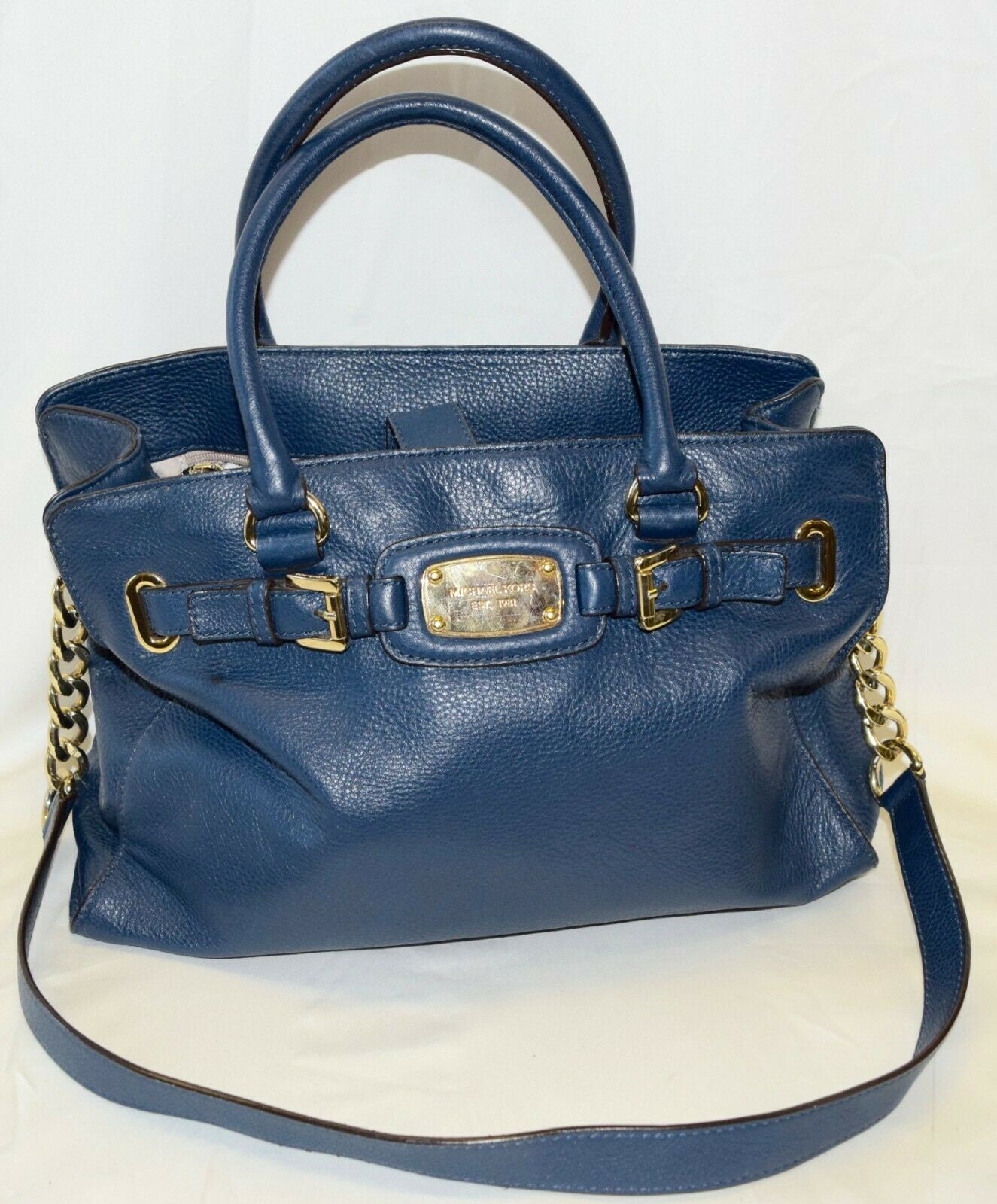 Michael Kors Blue Purse With Flowers And Beads | semashow.com