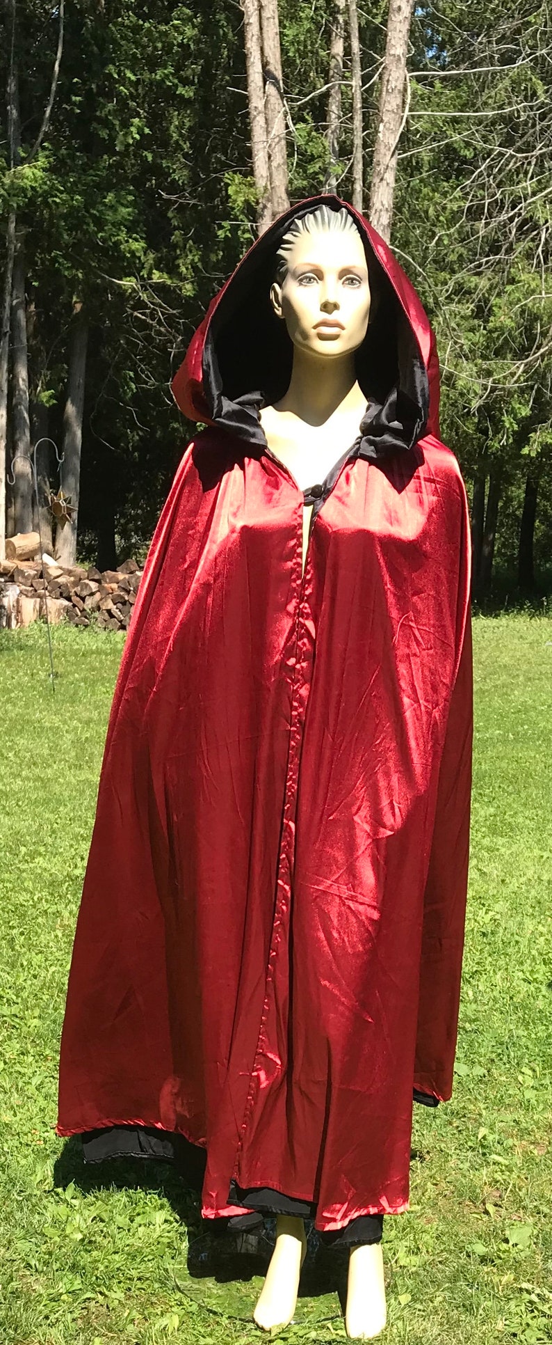 Quality Deluxe Black & Red Cape and Cloak Cape Cloak - Etsy