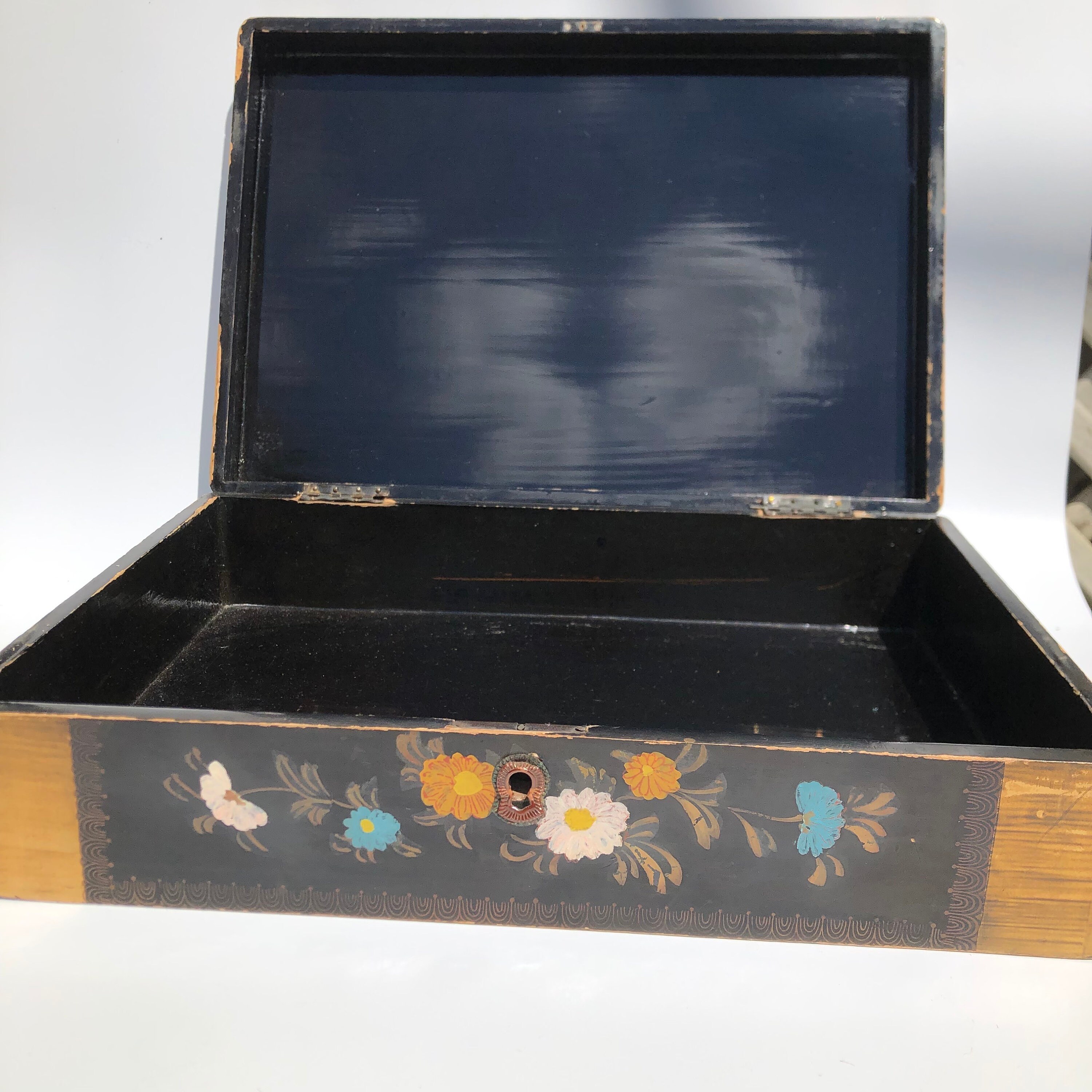 Antique Painted Laquerware Box - Etsy UK