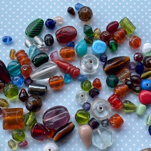 50pcs - Assorted Glass Beads, Glass Mixed Beads, Assorted Shapes Beads ...