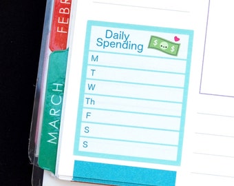 8 Cute Full Box Daily Spending/budget/money/practical Planner Stickers ...