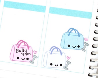 Happy Gym Label Tracker Reminder Cute Kawaii Planner Stickers | Etsy