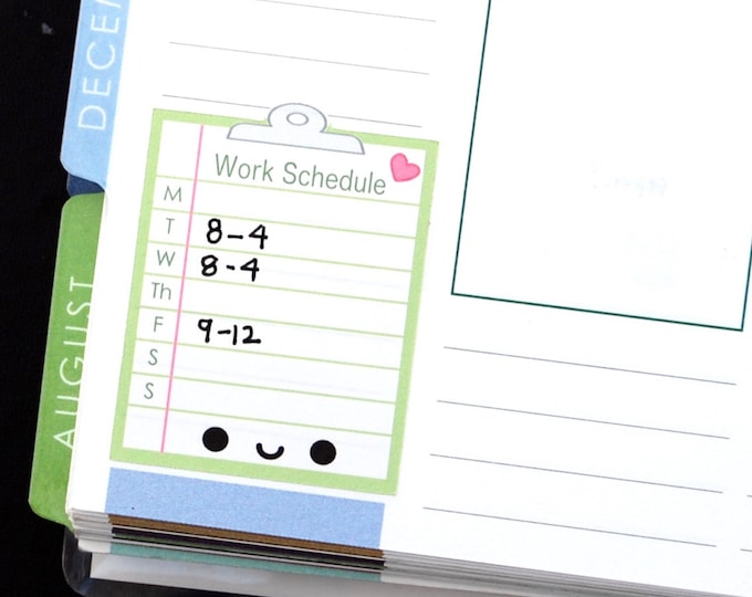 Happy Work Schedule Clipboard Full Box Reminder Kawaii - Etsy
