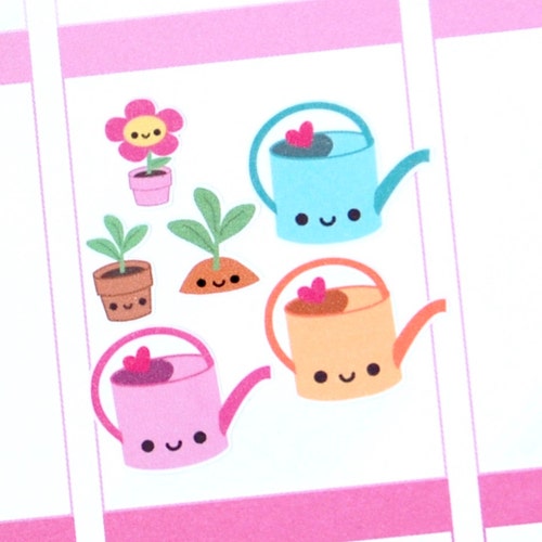 Happy Watering Can Reminder Tracker Cute Kawaii Planner - Etsy