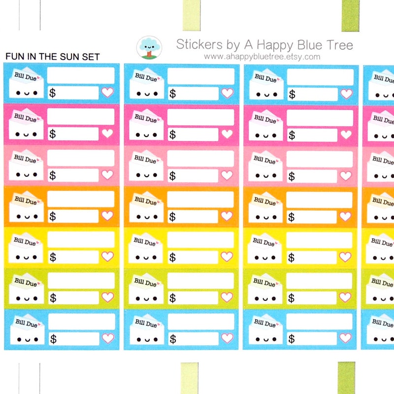 Bill Pay Stickers - Etsy