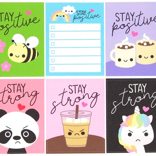 Stay Positive/stay Strong Full Box Reminder Cute Kawaii | Etsy