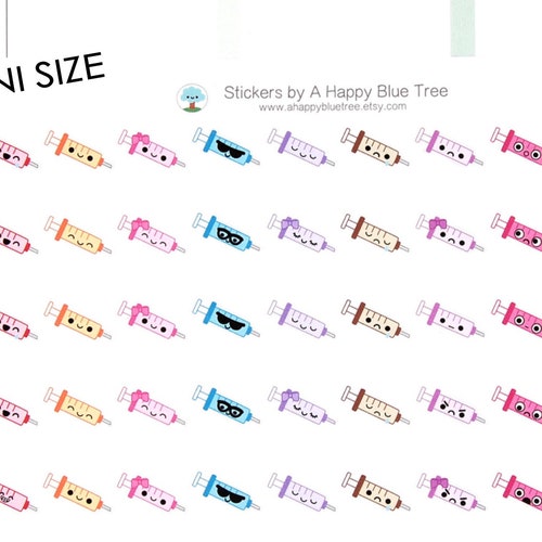 MINI Happy Syringe Shot Reminder Cute Kawaii Personal Planner - Etsy