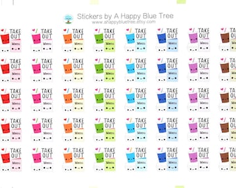 Happy Take Out Fast Food Tracker Reminder Stickers Erin Condren Life ...