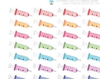 MINI Happy Syringe Shot Reminder Cute Kawaii Personal Planner | Etsy