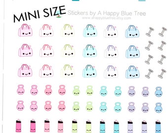 Happy Gym Label Tracker Reminder Cute Kawaii Planner Stickers Erin ...