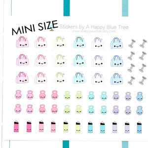 MINI Happy Gym Bag Weights Tracker Reminder Cute Kawaii Planner ...