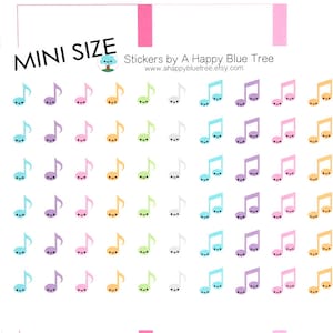 Happy MINI Music Note Tracker Reminder Kawaii Stickers Erin Condren ...