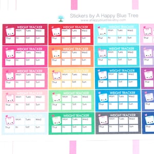 Happy Weekly Weight Tracker Label Reminder Tracker Cute Kawaii - Etsy