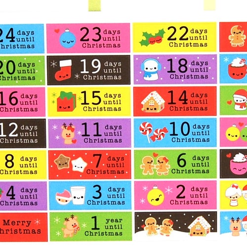 Christmas Countdown Planner Stickers Snowman Santa Tree | Etsy