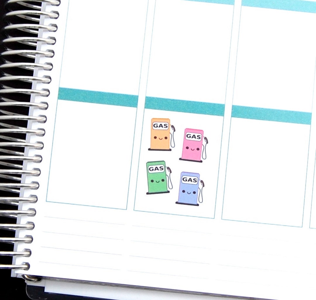 Happy Get Gas Pump Station Reminder Kawaii Stickers Erin Condren ...